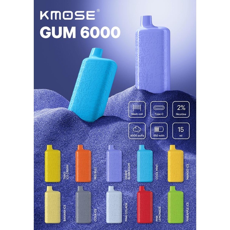 Kmose GUM 6000 Puffs 5 Nic Disposable Pods | Lazada PH