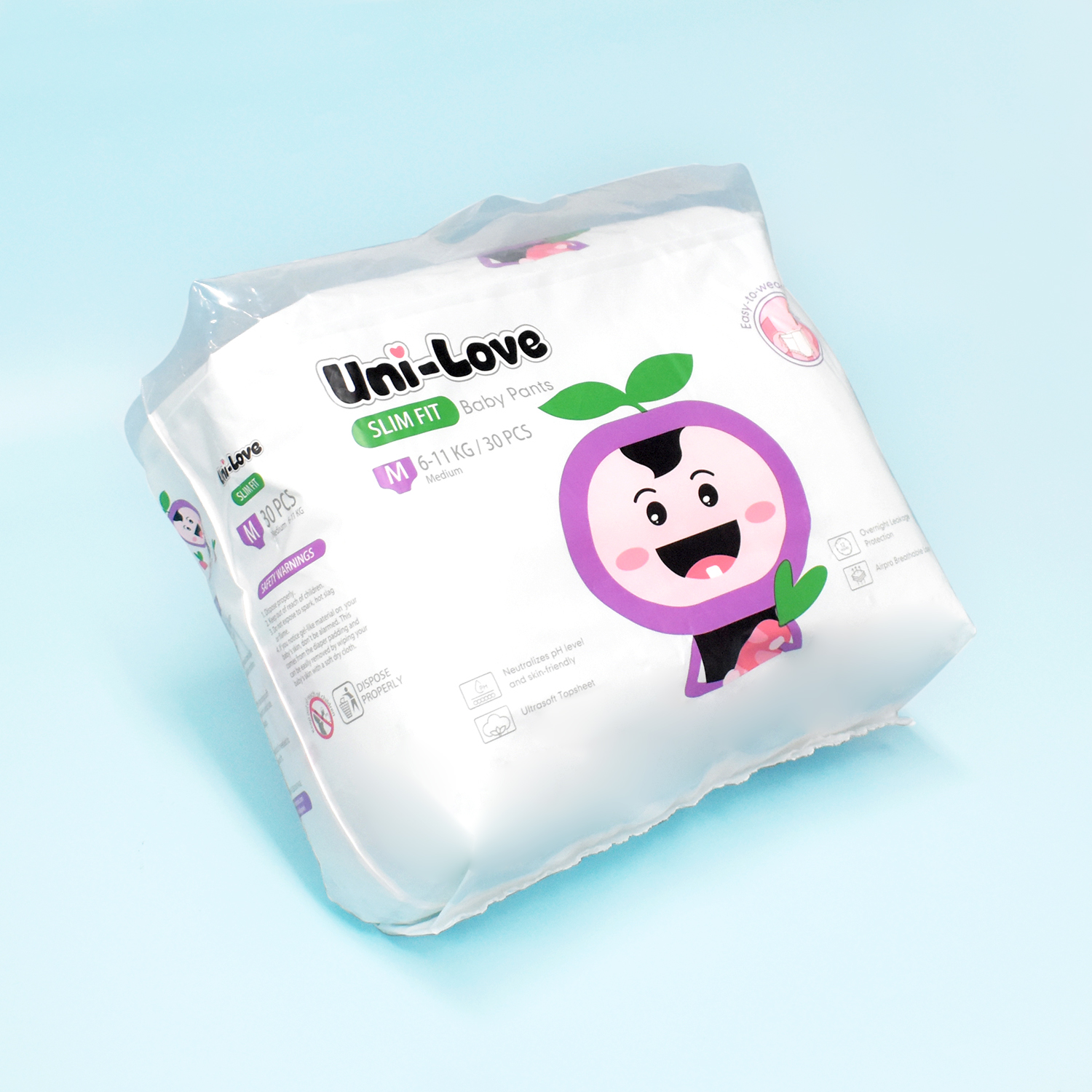 UniLove Slim Fit Baby Pants 30's (Medium) Pack of 2