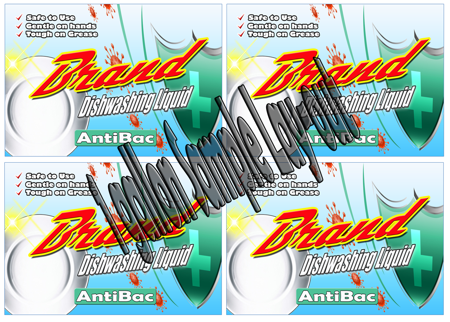 Customized Waterproof Vinyl Sticker For Dishwashing Liquid per Sheet A4 ...