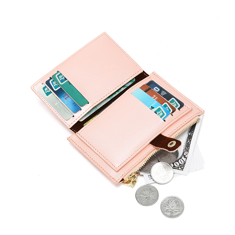 Card Holder Women Credit Card Case PU Female Zipper Slim Mini Coin ...
