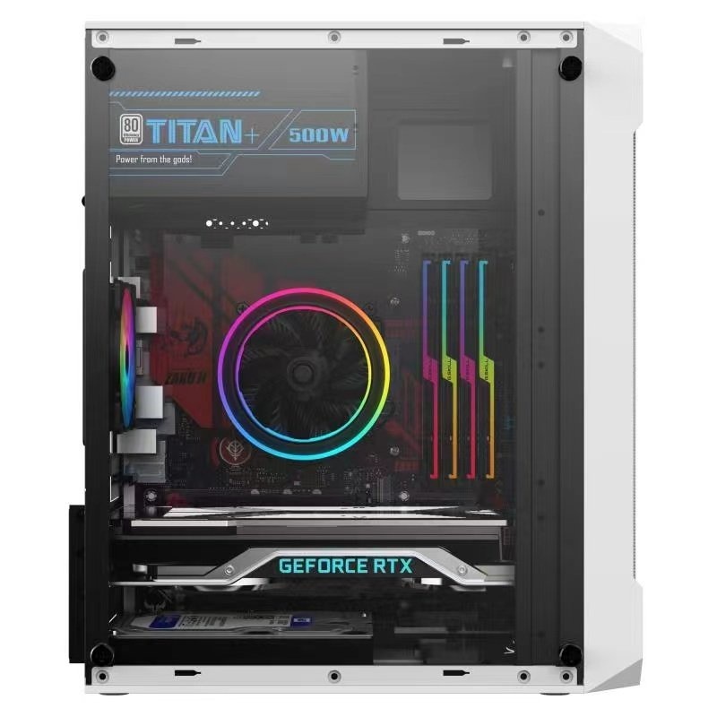 KENLEI KEYTECH T100 Tempered Glass Gaming PC / Desktop Case MICRO ATX ...