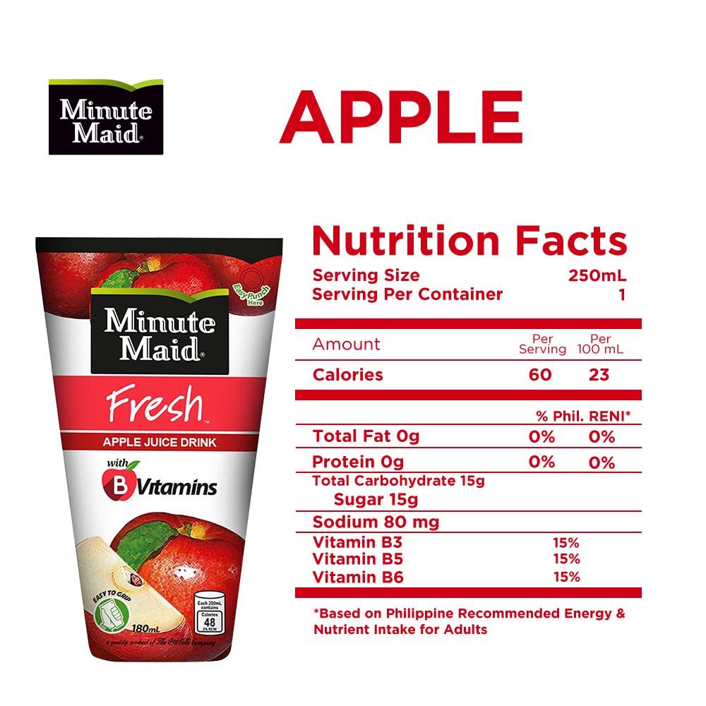 Minute Maid Apple Juice Nutrition Facts