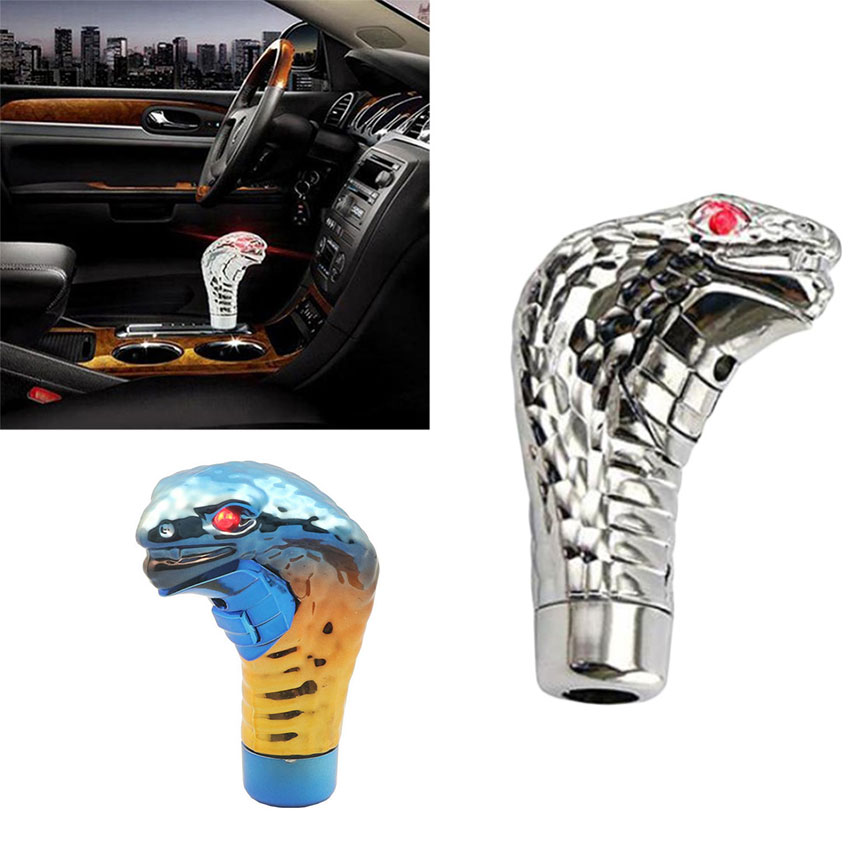 Universal Auto Car Manual Gear Shift Knob Stick Led Eyes Chrome Cobra Snake Cool Shift Lever Car Cobra Head Gear Shift Knob Blue Red LED Eyes Shifter Manual Automatic Lazada Lazada