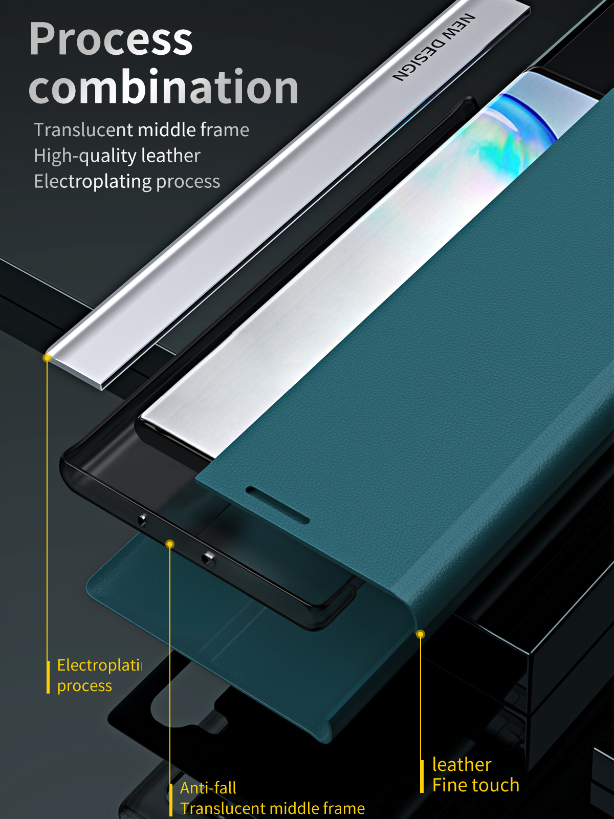 Galaxy S22 Ultra 5G Case, Thin Slim Folio Flip Leather Magnetic Closure ...