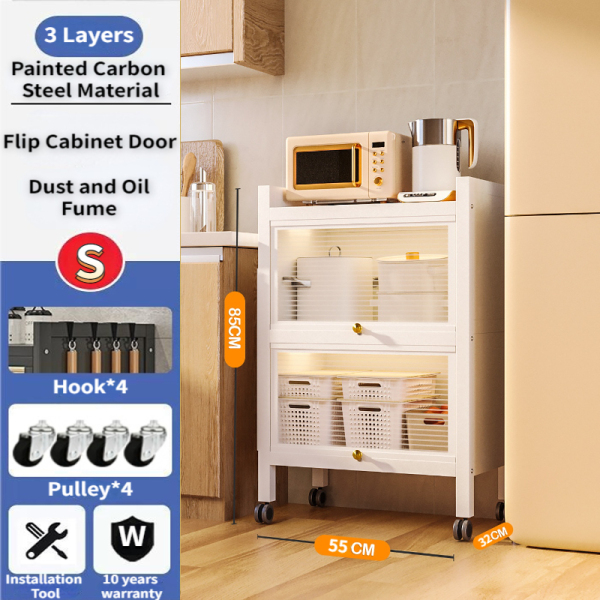Kitchen dust cabinet 3/4/5 Layers Kitchen Rack Rustproof Storage ...